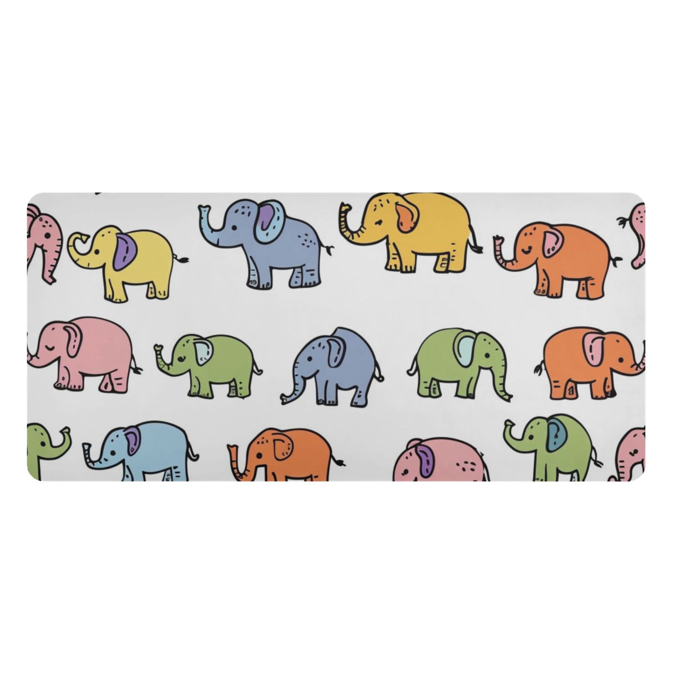 Cartoon Elephants Desk Mats Large Mouse Pad Long Keyboard Computer ...