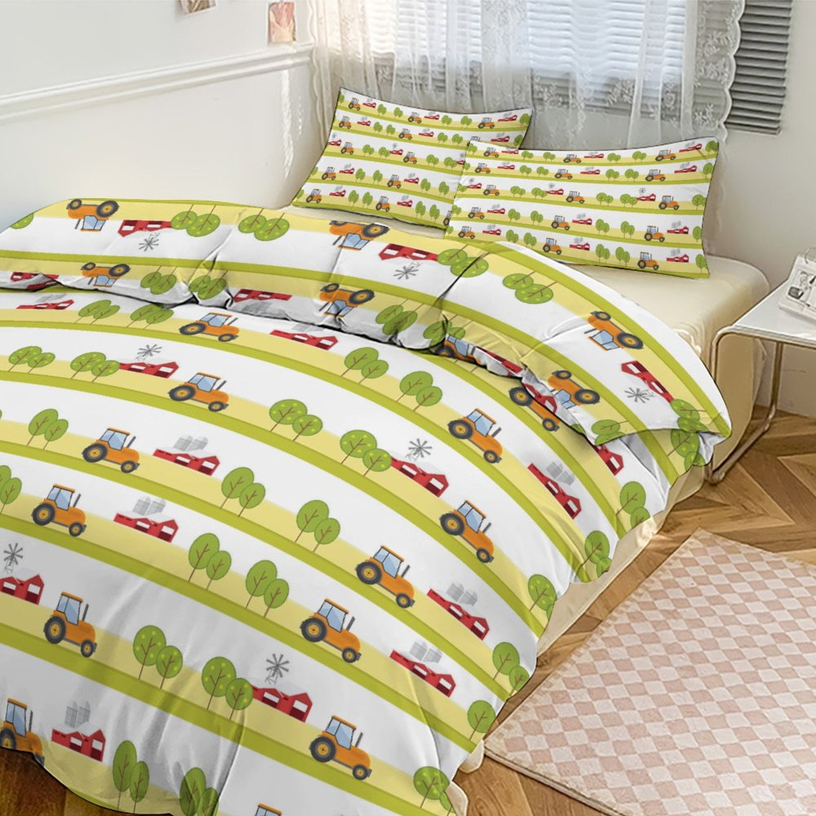 Cartoon Engineering Car 3D Duvet Cover Set Quilt Cover Theme of Kid Boy ...