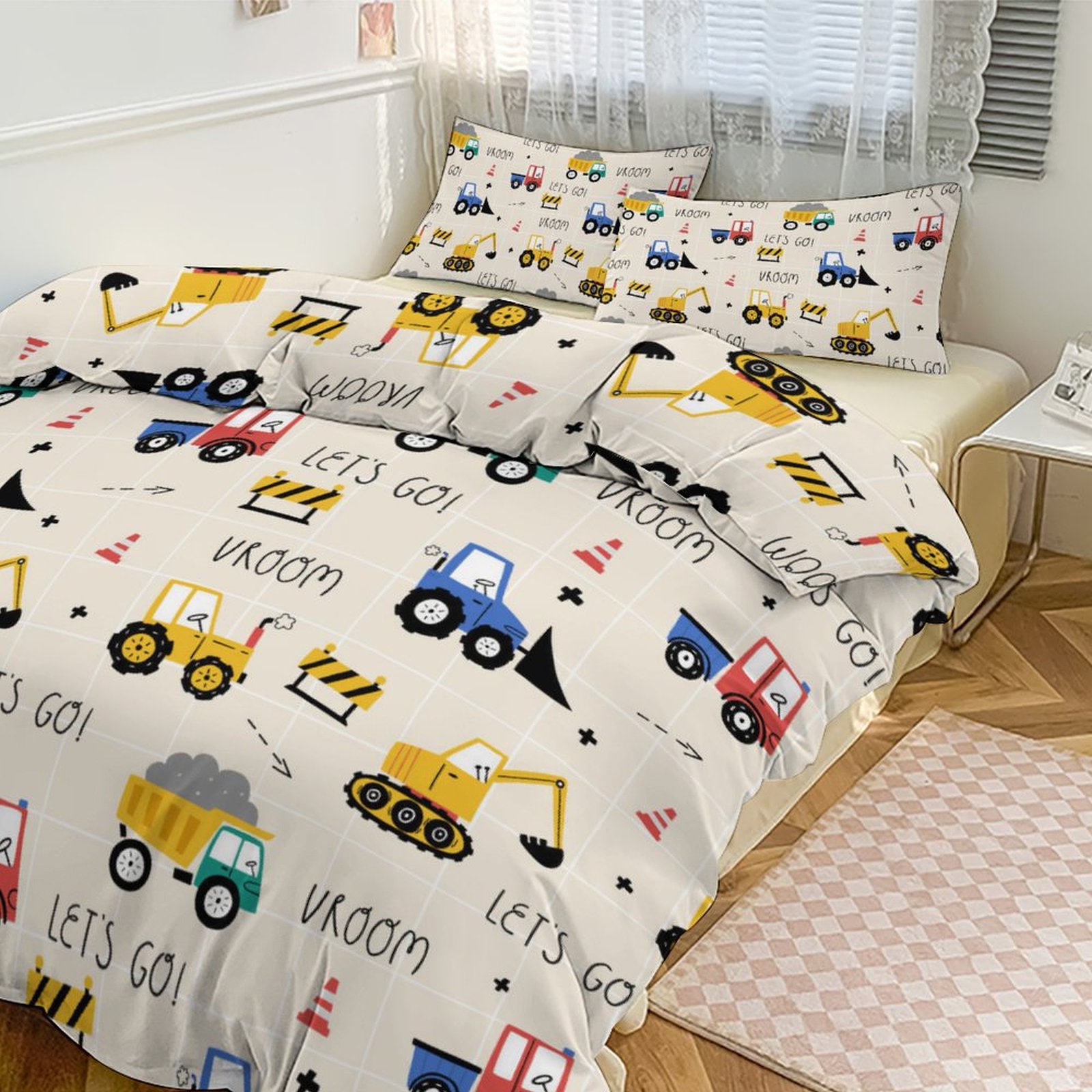 Cartoon Engineering Car 3D Duvet Cover Set Quilt Cover Theme of for ...