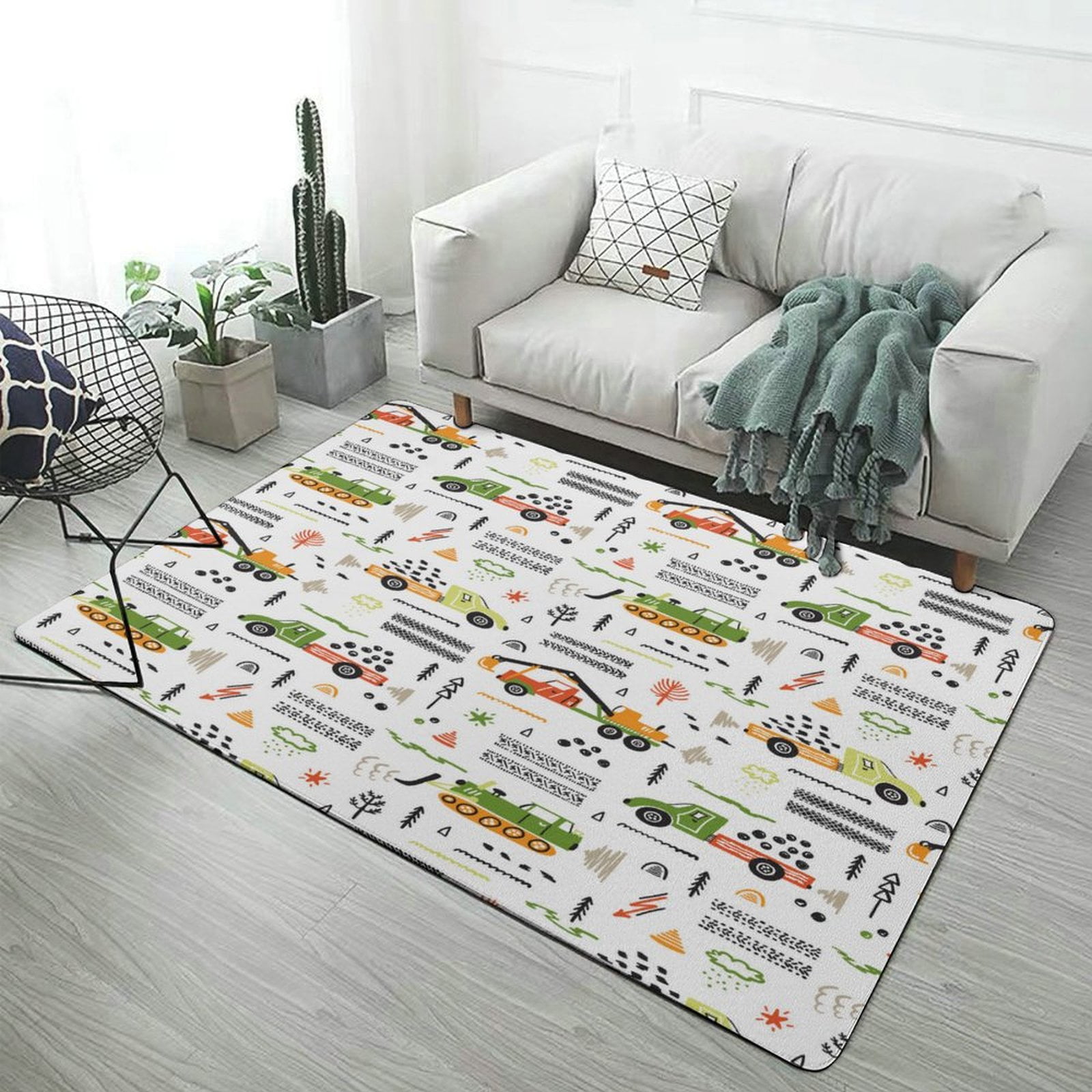 Cartoon Engineering Car Area Rugs Carpet Suitable for Living Room ...
