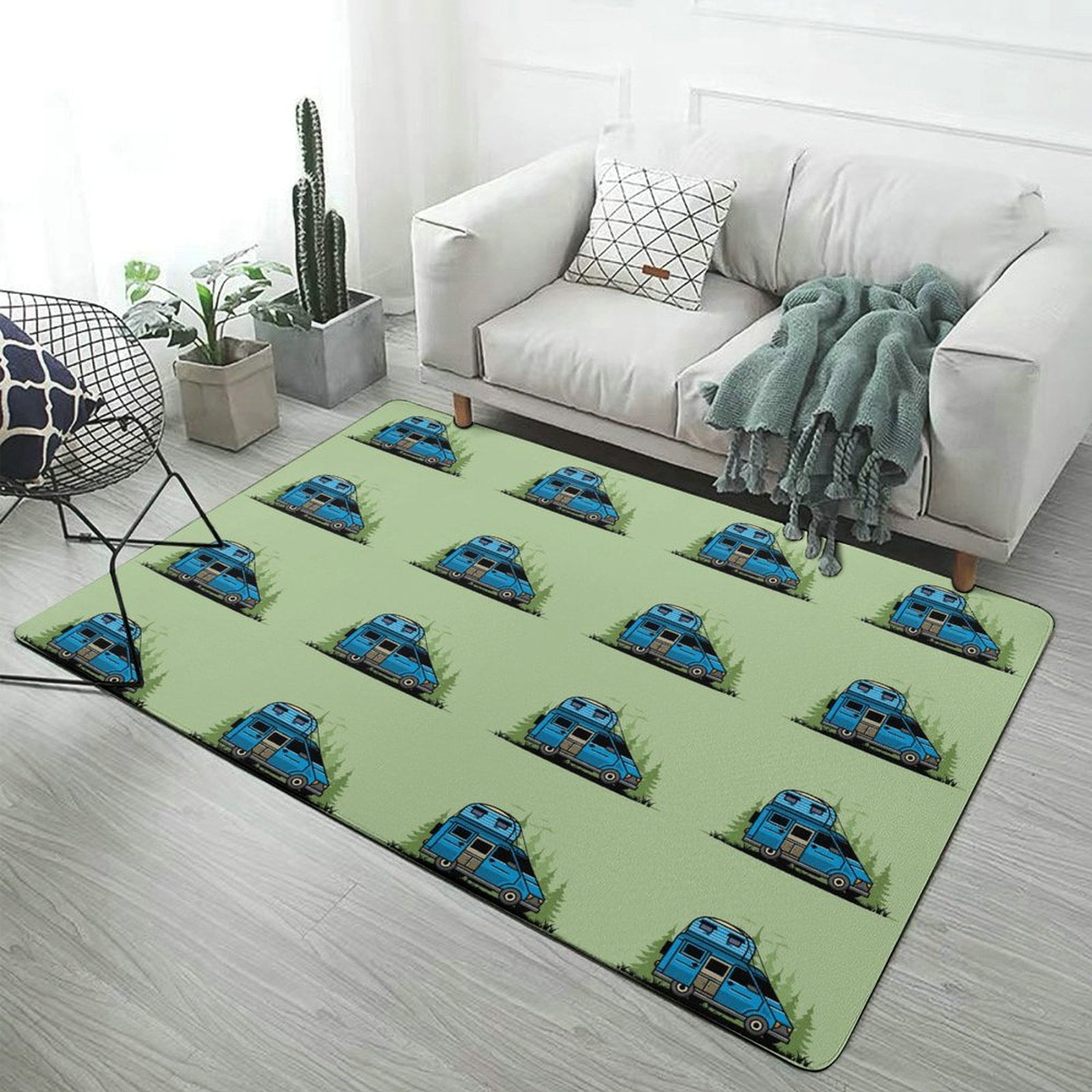 Cartoon Engineering Car Camping Area Rugs Carpet Suitable for Living ...