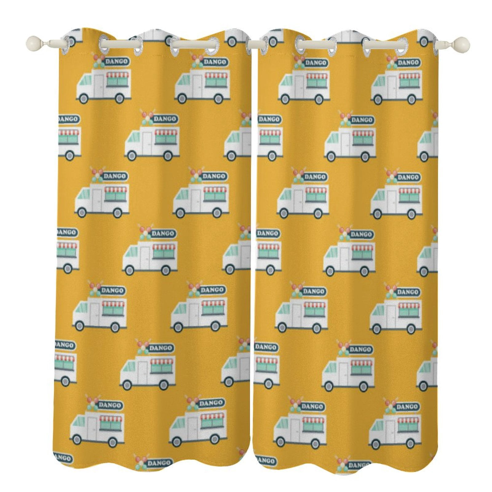 Cartoon Engineering Car Camping Blackout Window Curtains for Bedroom ...