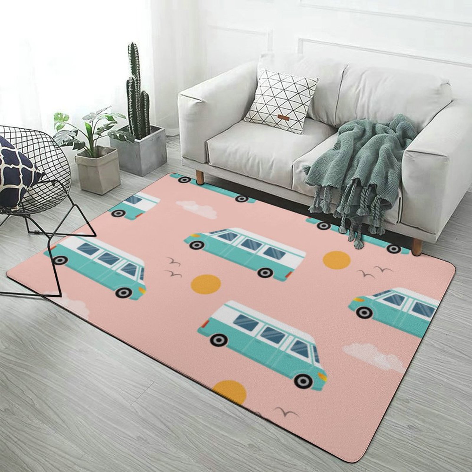 Cartoon Engineering Car Camping Carpet Rug for Home Living Room Bedroom ...
