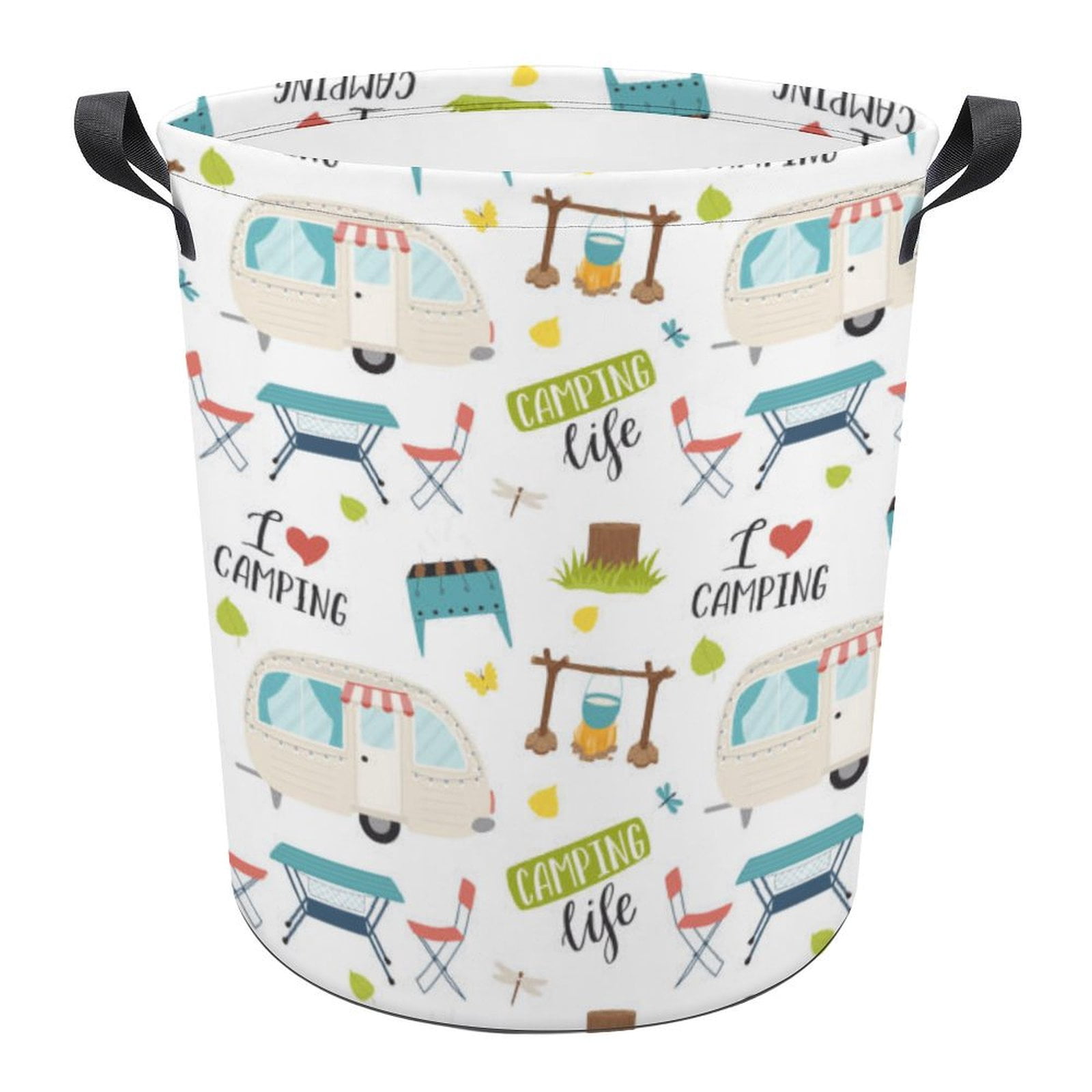 Cartoon Engineering Car Camping Print Foldable Laundry Basket for ...