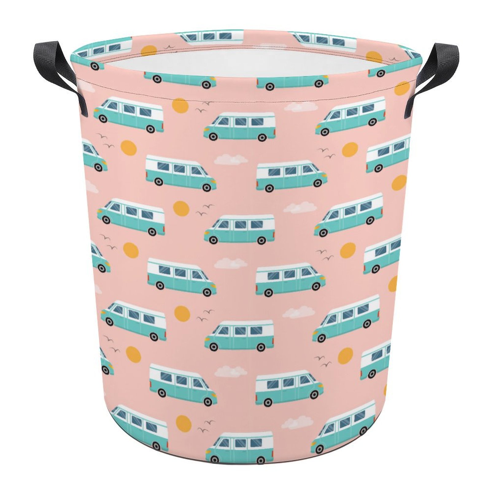 Cartoon Engineering Car Camping Print Foldable Laundry Basket for ...