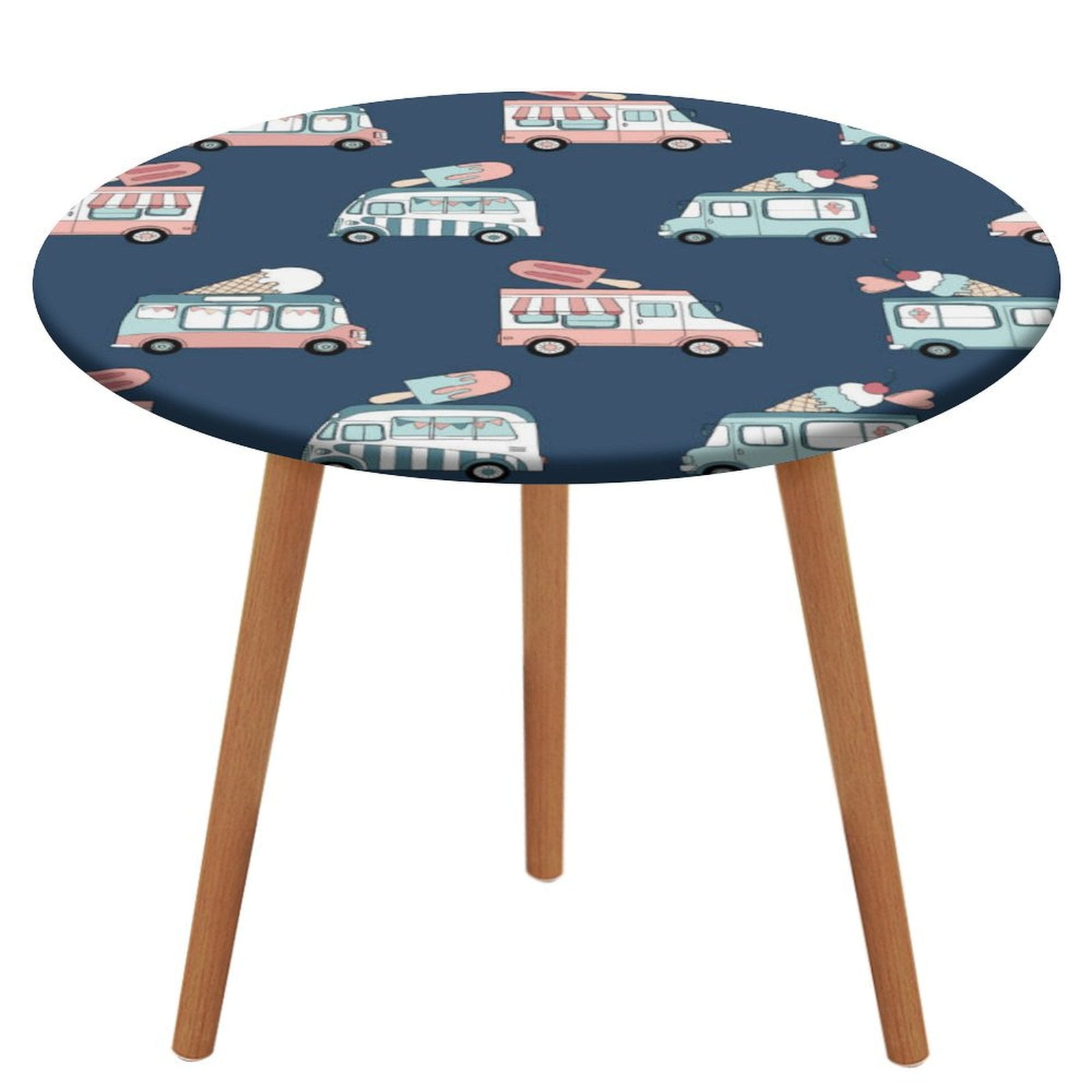 Cartoon Engineering Car Camping Tablecloth Round Elastic Fitted ...