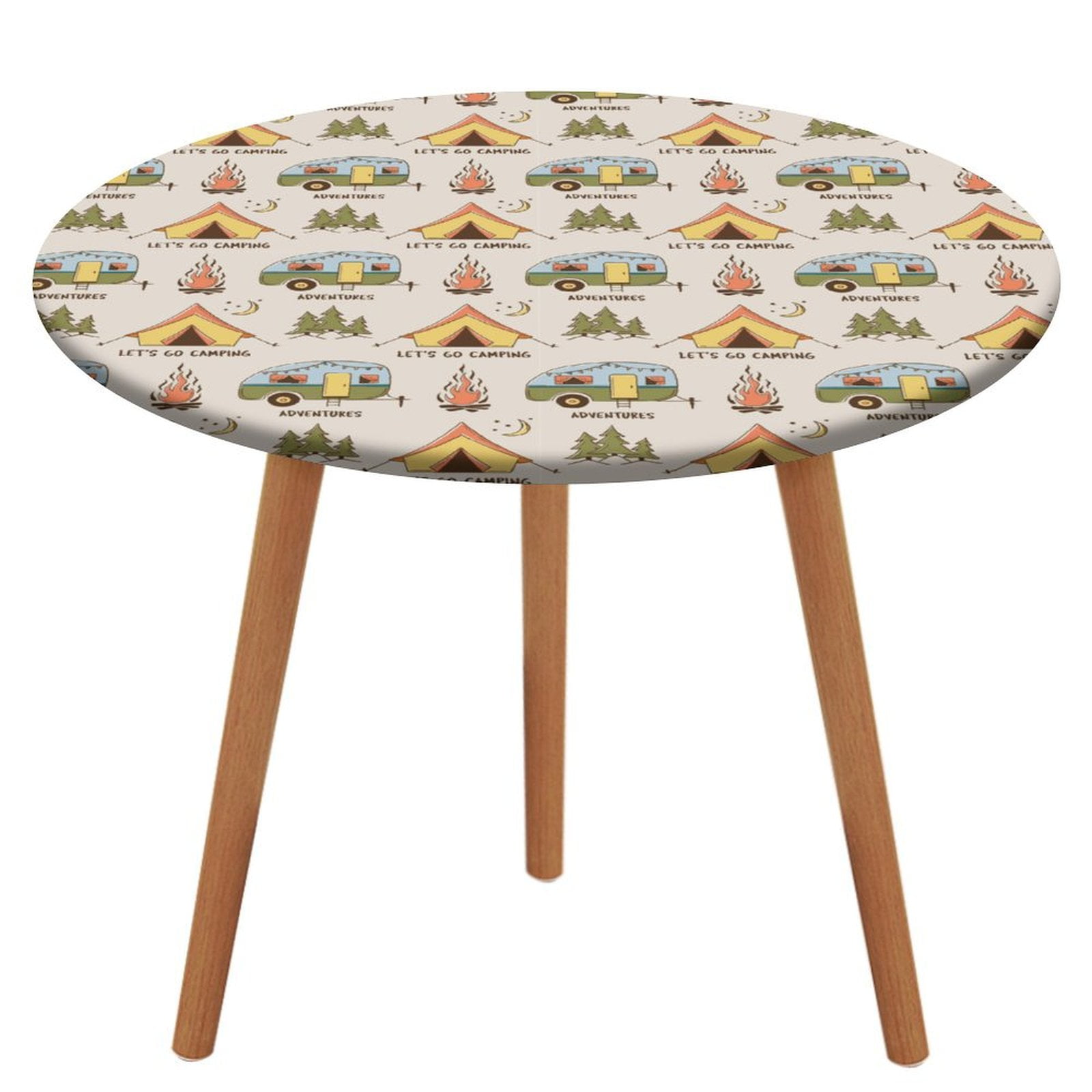 Cartoon Engineering Car Camping Tablecloth Round Elastic Fitted ...