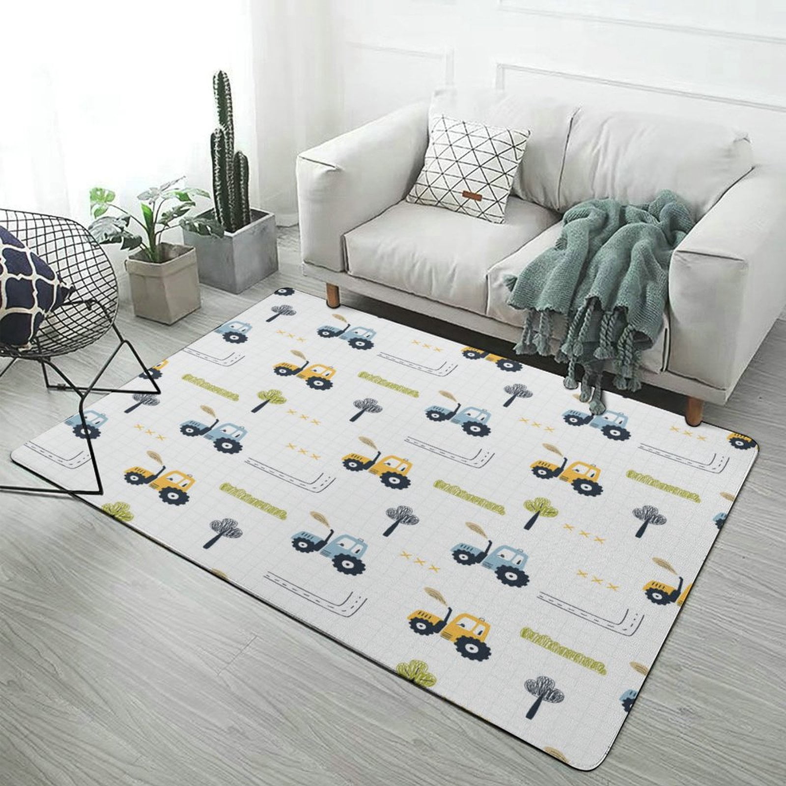 Cartoon Engineering Car Carpet Rug for Home Living Room Bedroom Sofa ...