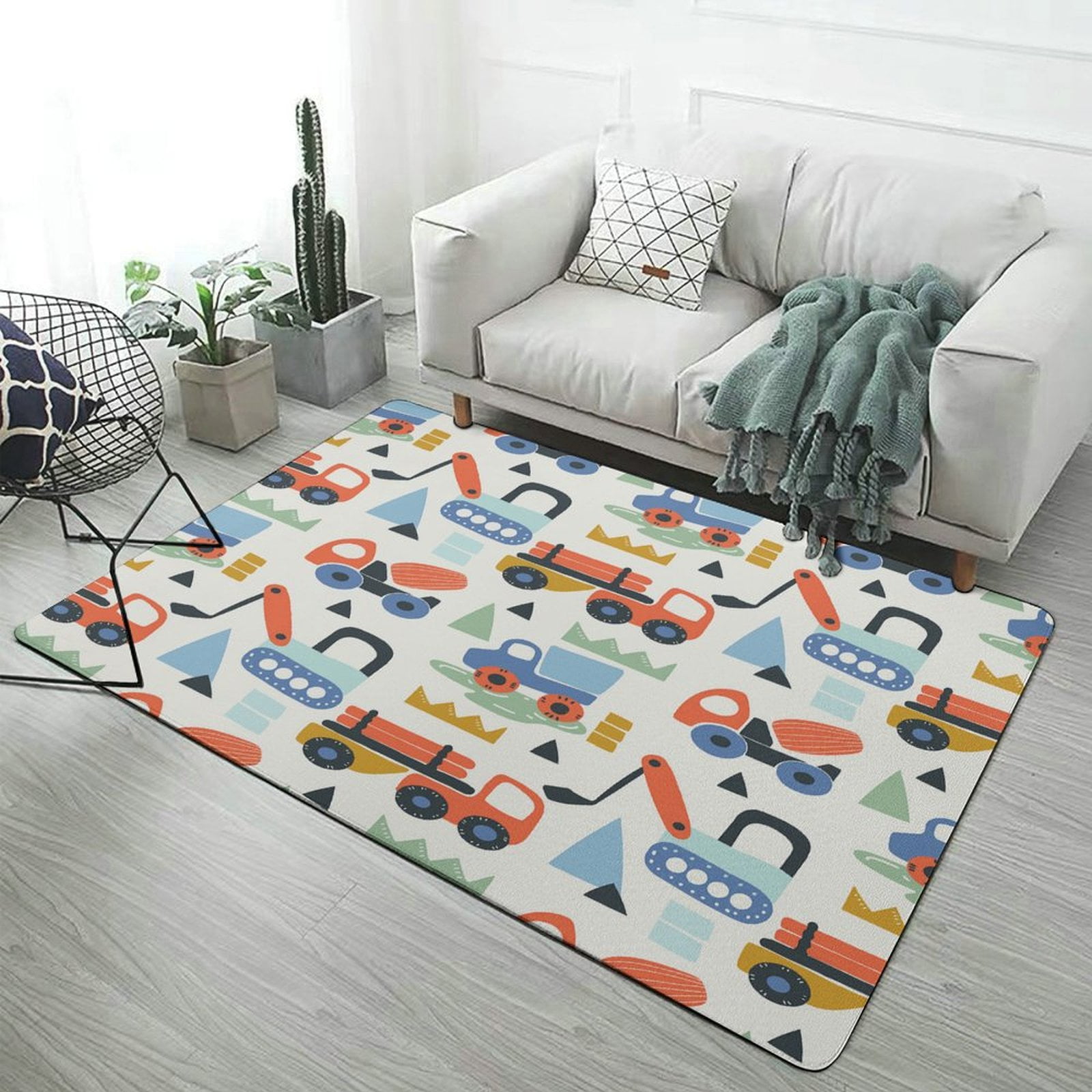 Cartoon Engineering Car Carpet Rug for Home Living Room Bedroom Sofa ...