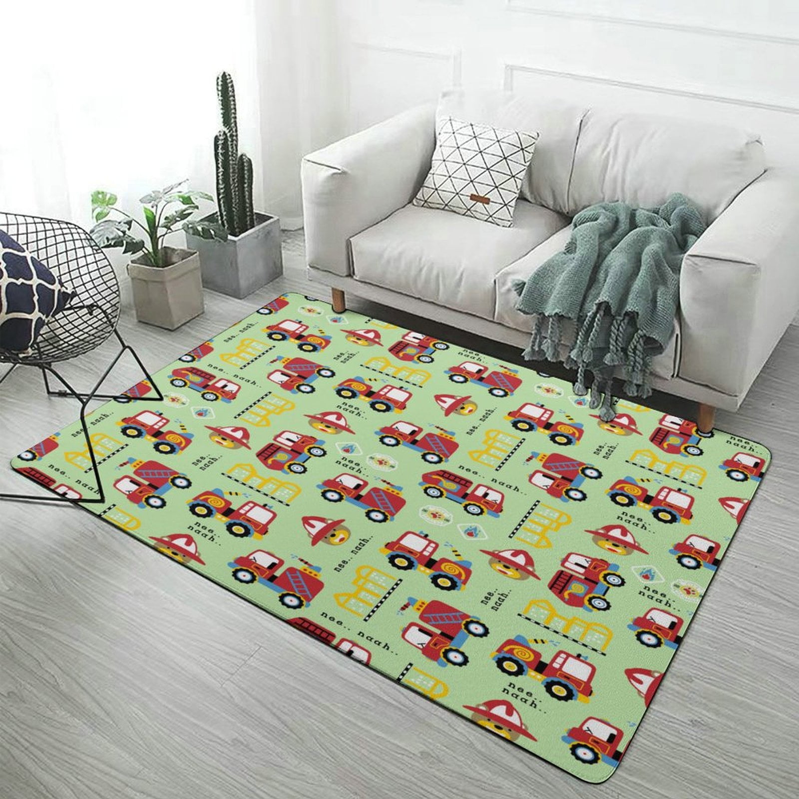 Cartoon Engineering Car Carpet Style Living Room Bedroom Rug Modern 3d ...