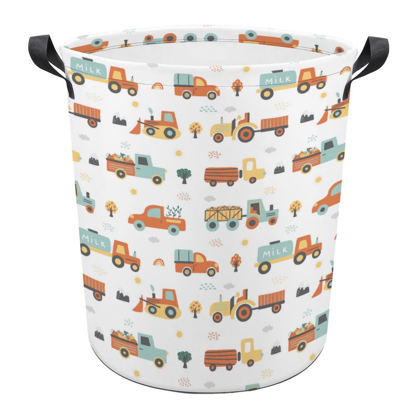 Cartoon Engineering Car Print Foldable Laundry Basket for Clothes ...