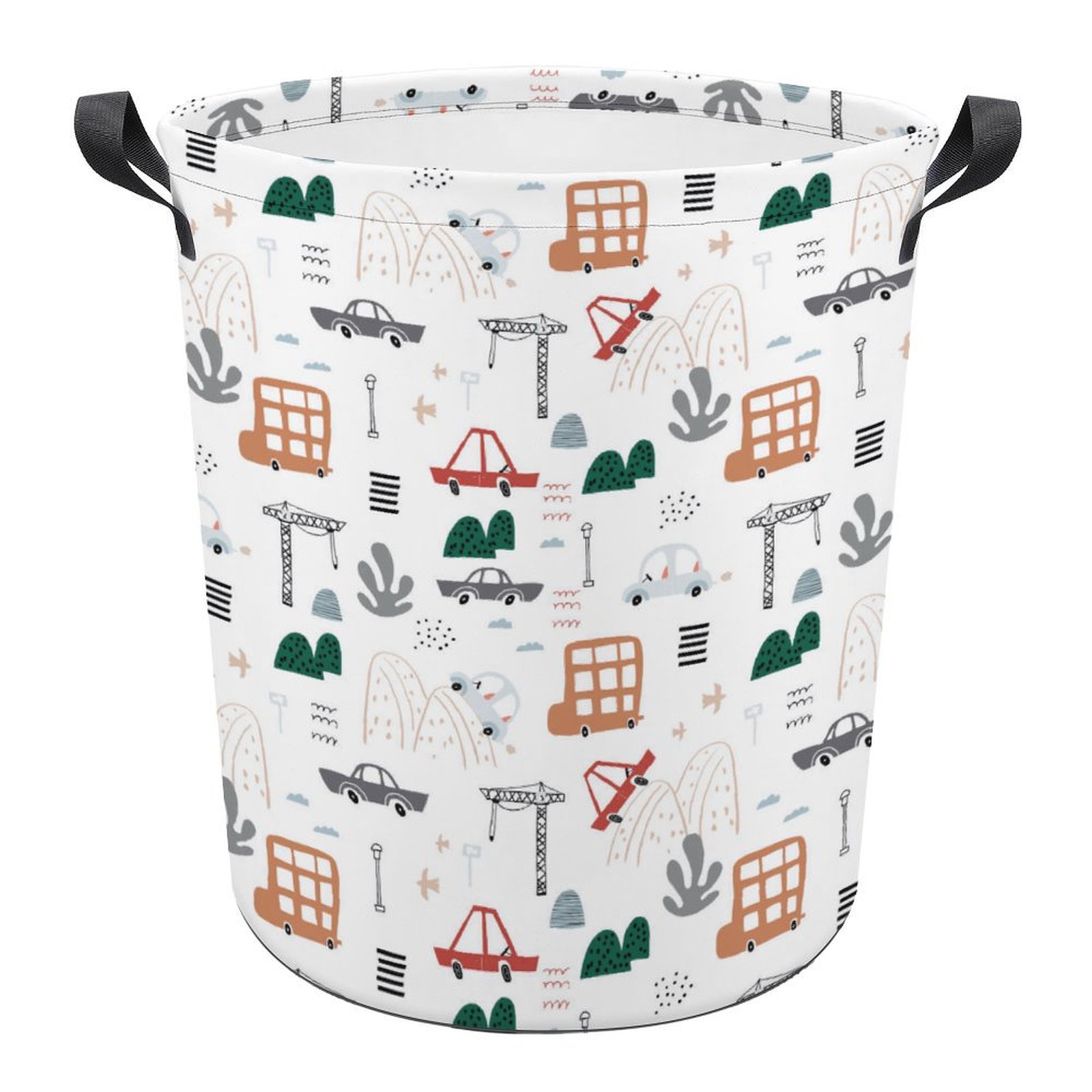 Cartoon Engineering Car Print Foldable Laundry Basket for Clothes ...