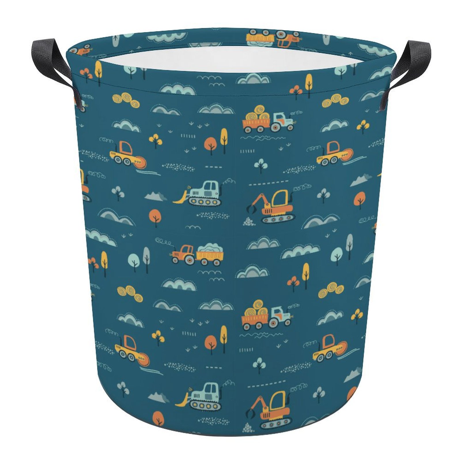 Cartoon Engineering Car Print Foldable Laundry Basket for Clothes ...