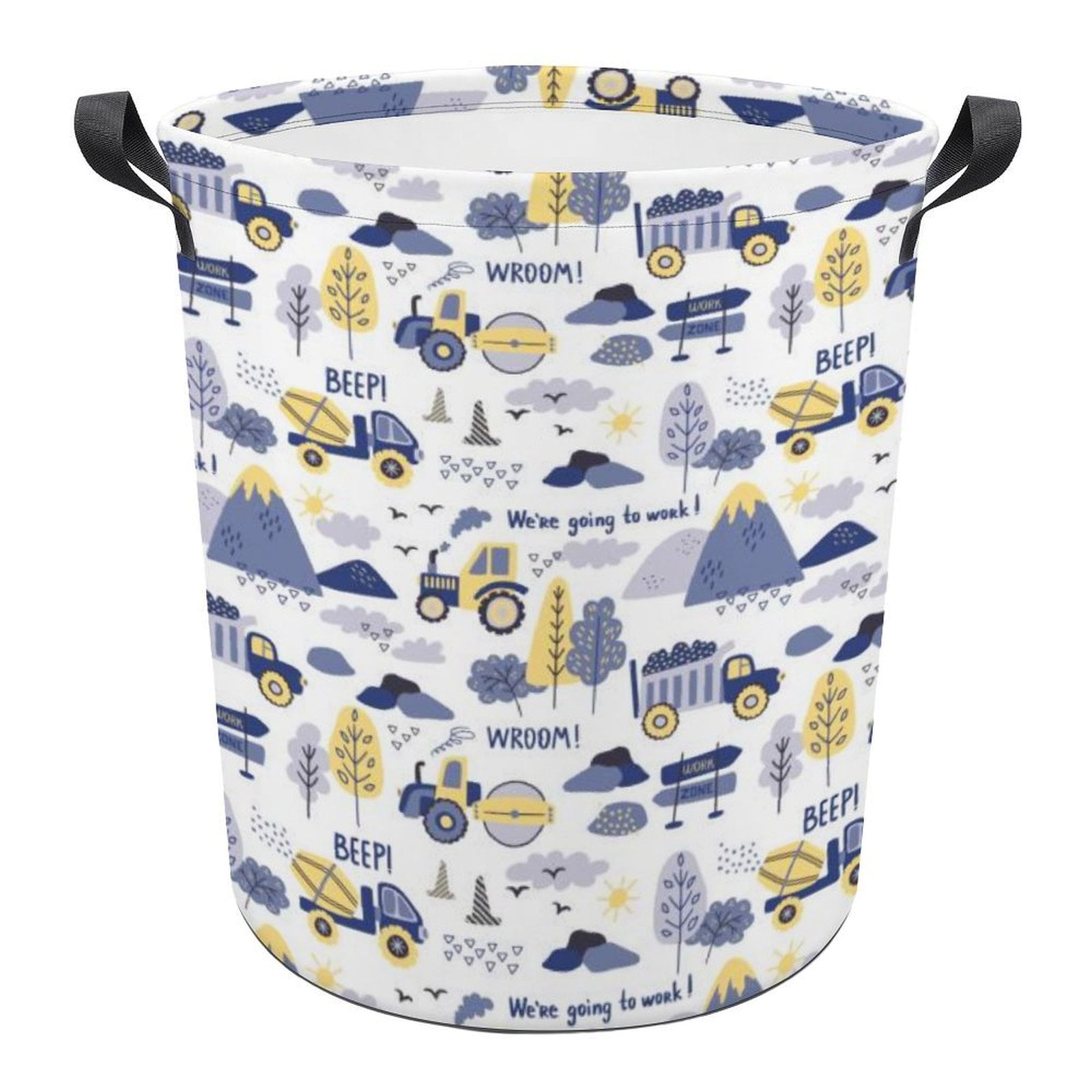 Cartoon Engineering Car Print Foldable Laundry Basket for Clothes ...