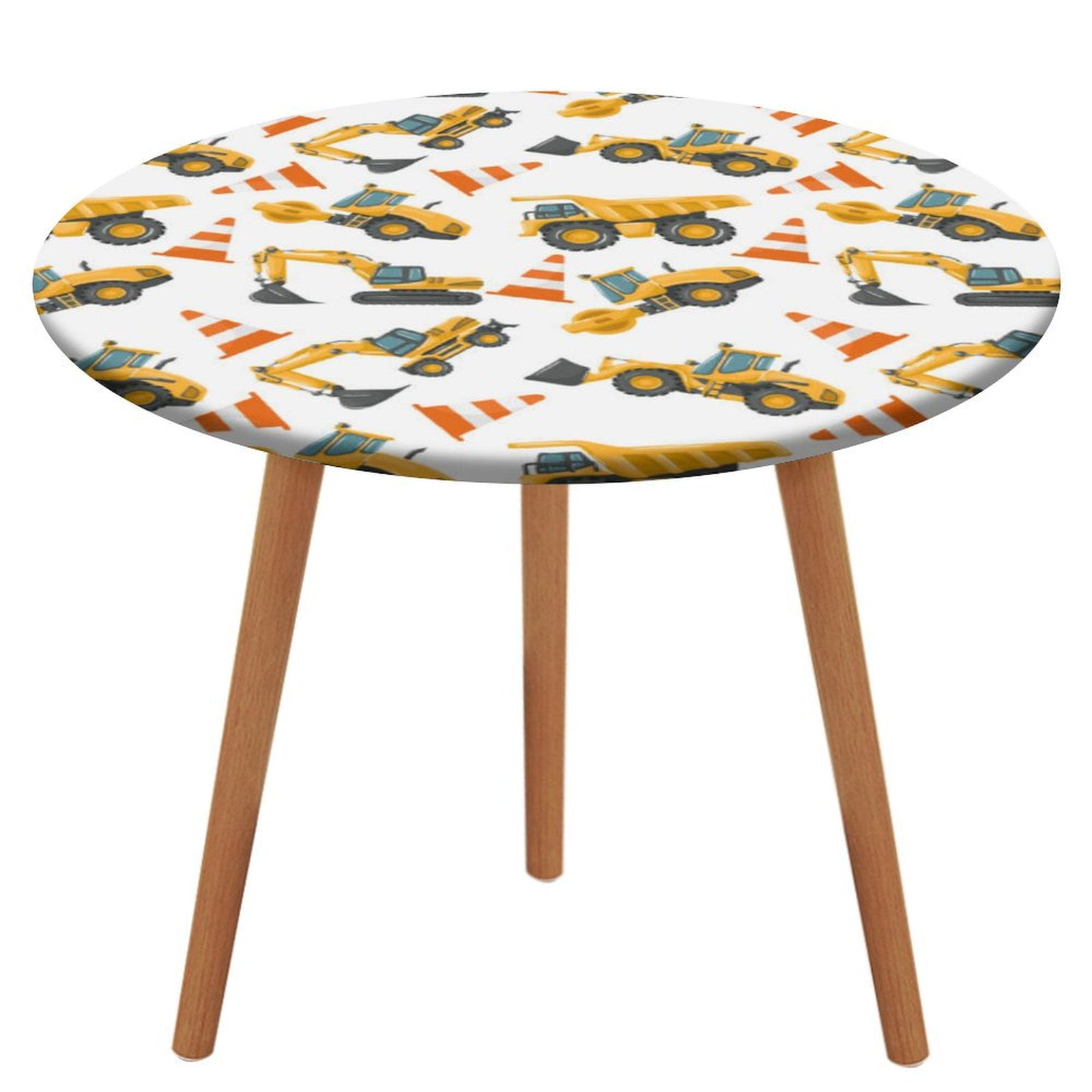 Cartoon Engineering Car Tablecloth Round Elastic Fitted Waterproof ...