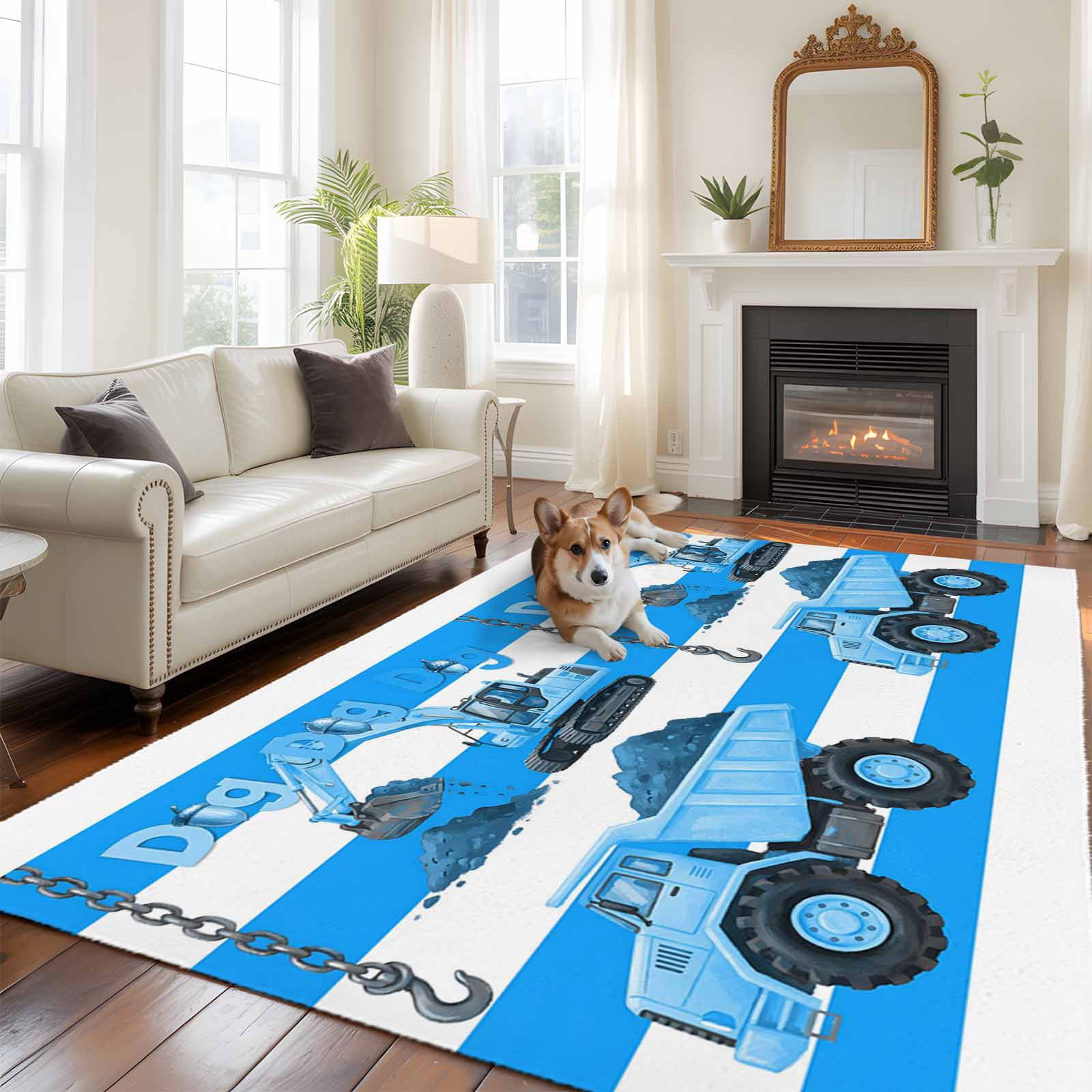 Cartoon Engineering Large Area Rugs 8x10 ft Dig Hooks Carloading ...