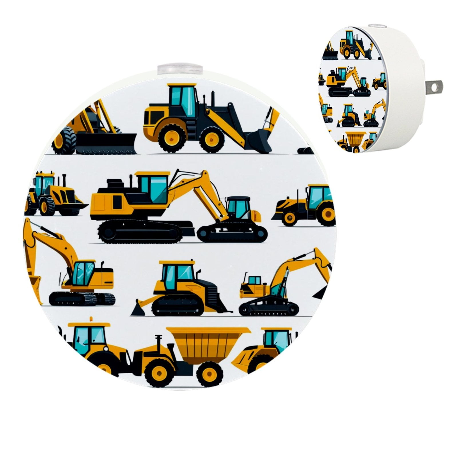 Cartoon Engineering Vehicle Automatic night lights plug into wall Dusk ...