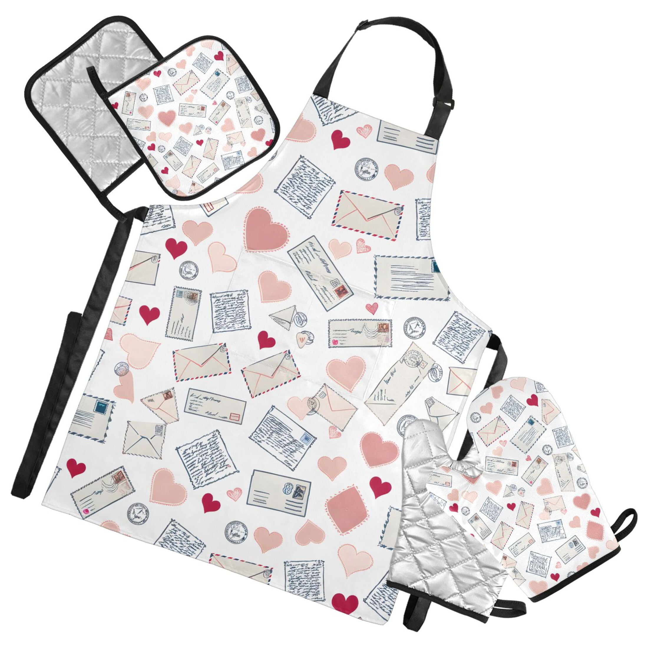 Cartoon Envelope Letter and Heart 5 Pcs Kitchen Set Heat Resistant Oven ...