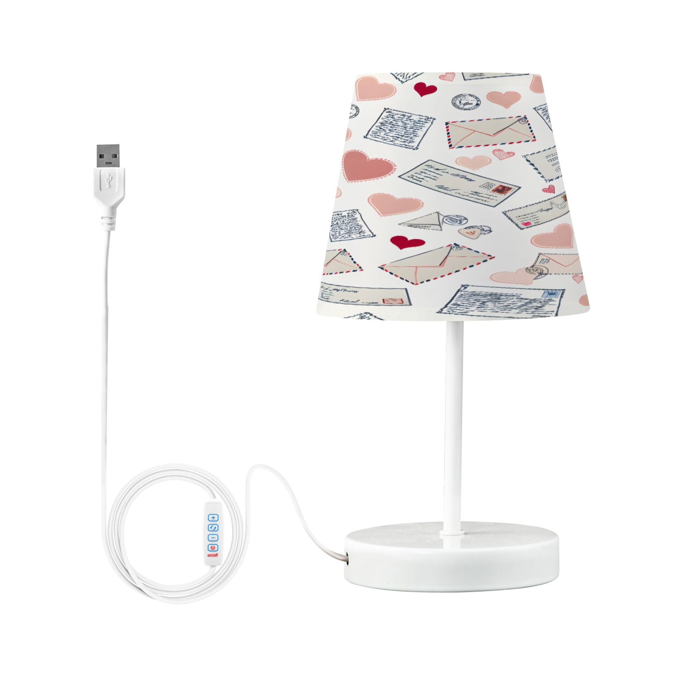 Cartoon Envelope Letter and Heart Desk Lamp LED Table Nightstand Lamps ...