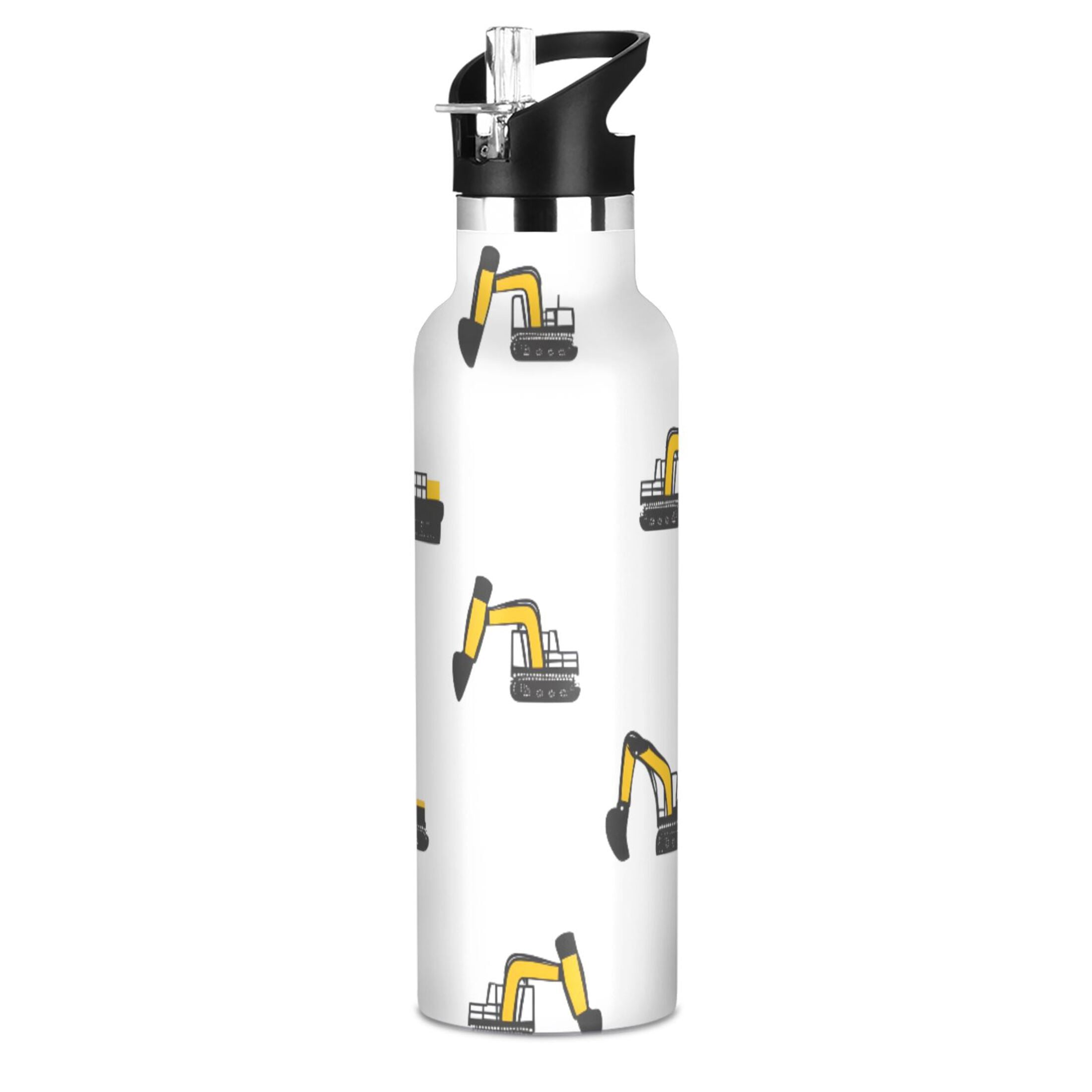 Cartoon Excavator Pattern Sport Water Bottle for Kids Insulated with ...