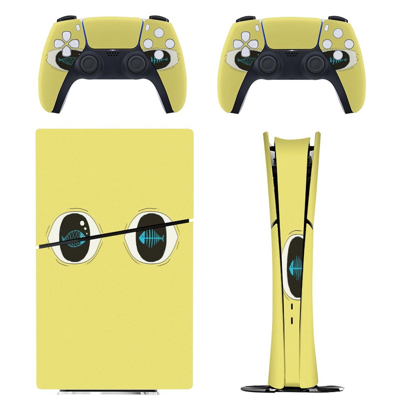 Cartoon Eyes Fish PS5/PS5 Slim Digital Disc Skin Sticker For Console ...