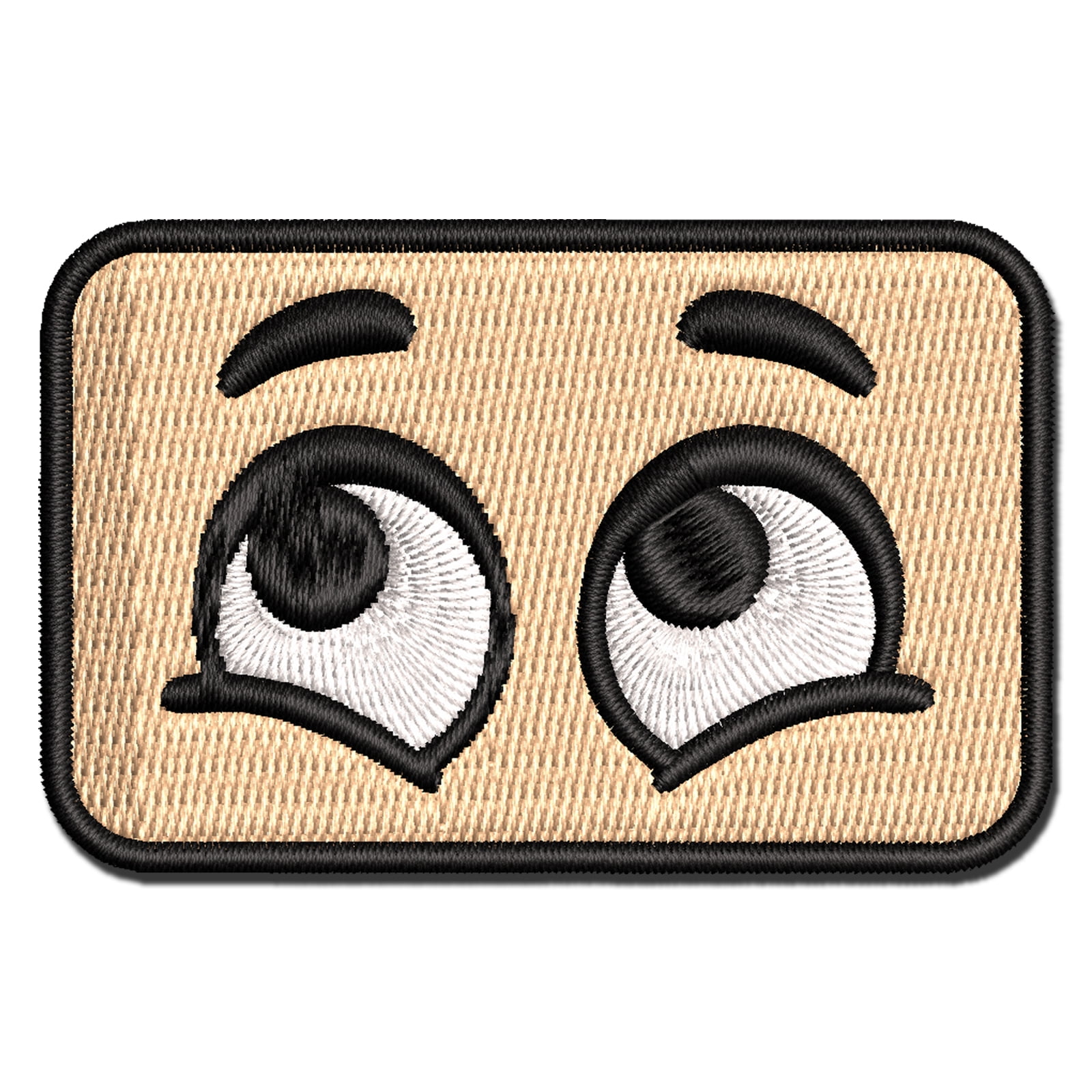 Cartoon Eyes Happy Joyous Applique Multi-Color Embroidered Hook & Loop ...