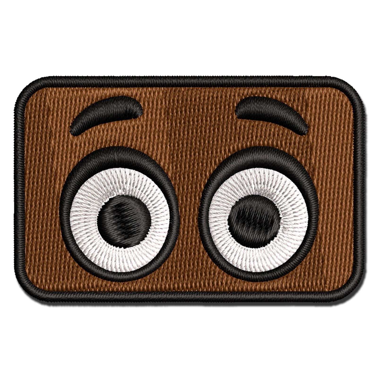 Cartoon Eyes Open Looking Forward Applique Multi-Color Embroidered Iron ...