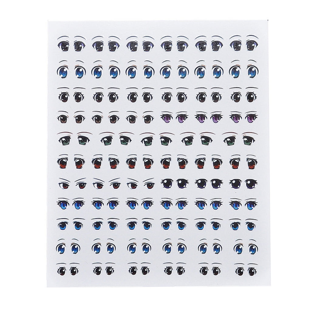 Cartoon Eyes Stickers Water Decals Anime Figurine Dolls Eye Paster for ...
