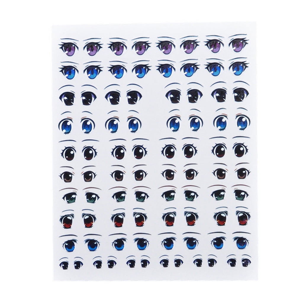 Cartoon Eyes Stickers Water Decals Anime Figurine Dolls Eye Paster for ...