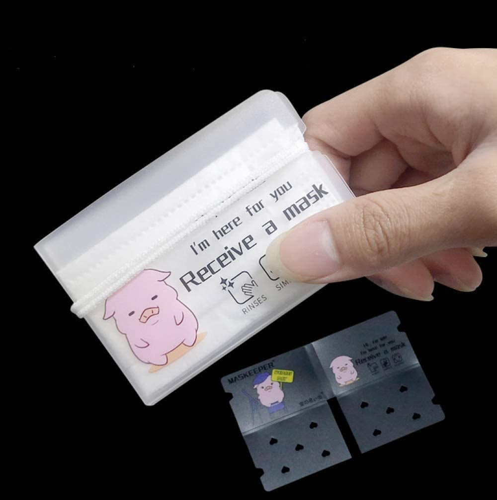 Cartoon Face Mask Holder Case Portable Mask Storage Case Mask Clip ...