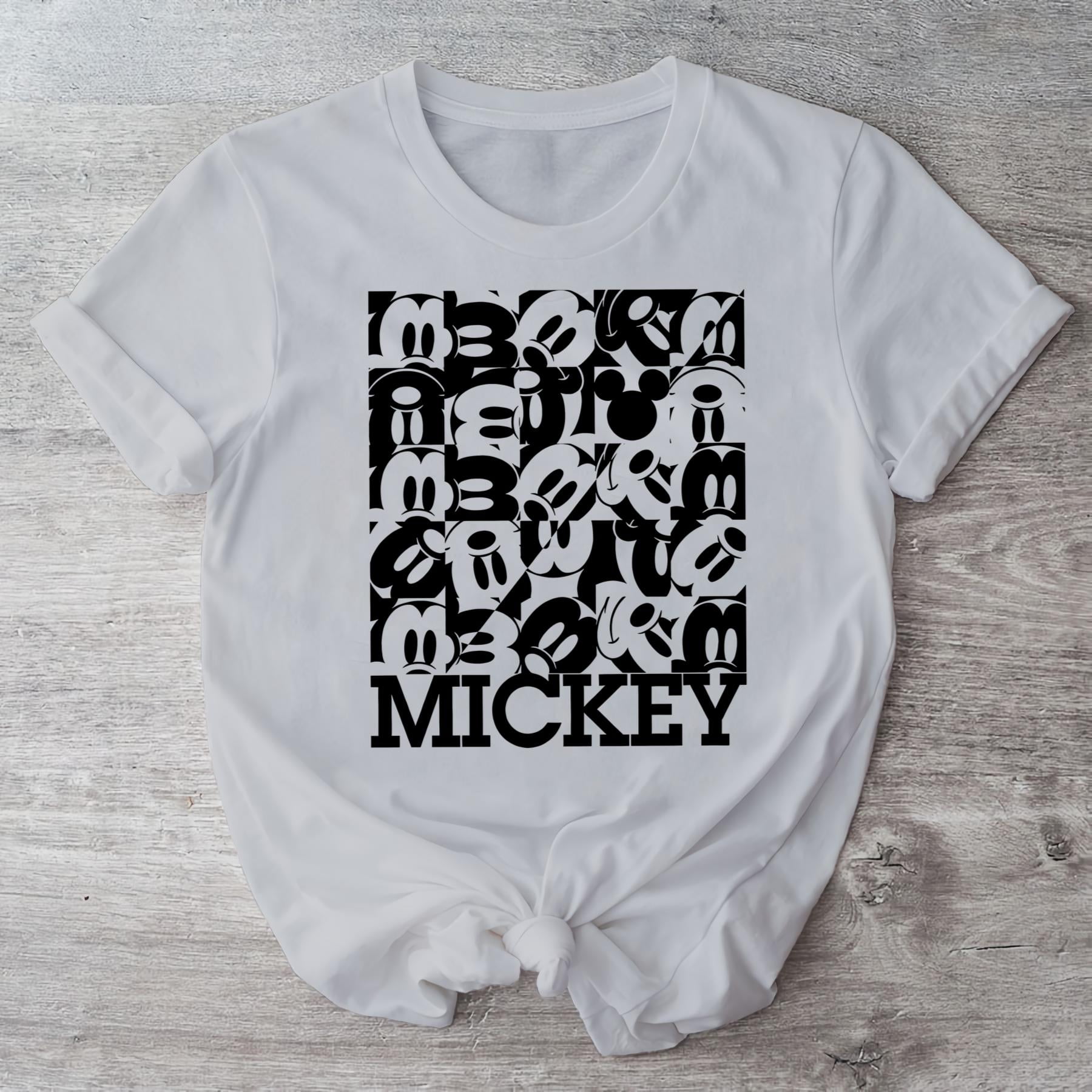Cartoon Faces Graphic Tee, Short Sleeve Black-White Shirt - Walmart.com