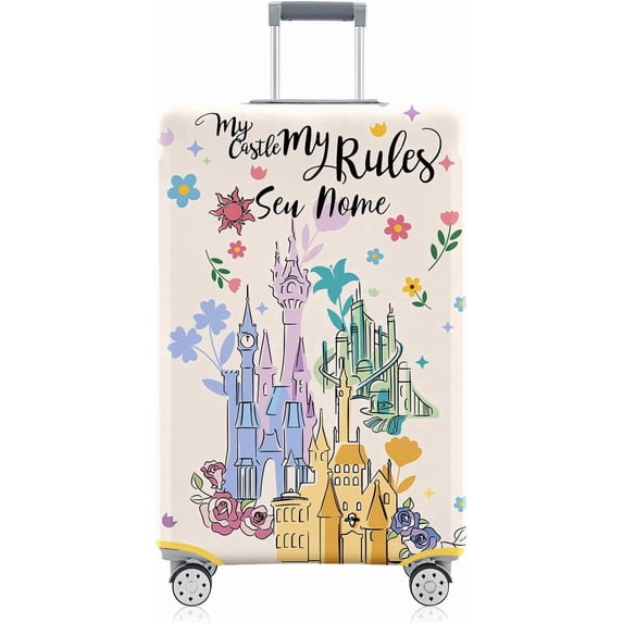 Cartoon Fairy Tale Castle Luggage Cover Washable Elastic Travel ...