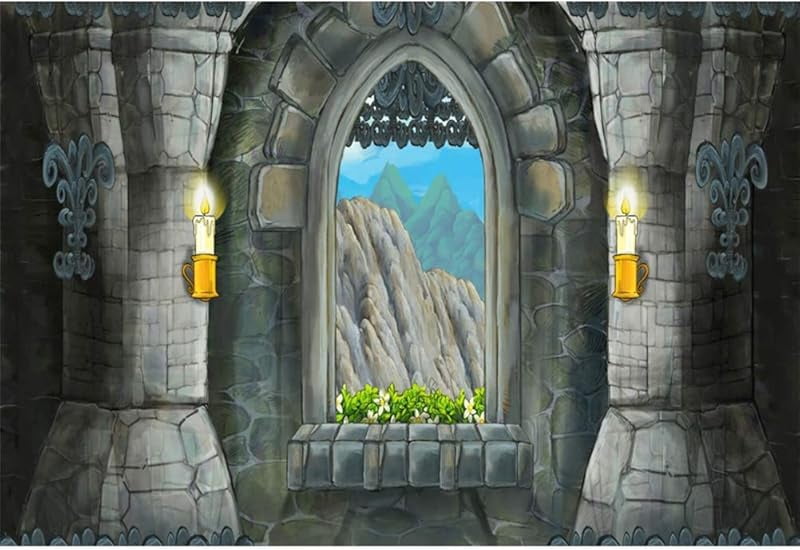Cartoon Fairytale Old Castle Photography Background Rustic Arch Stone ...