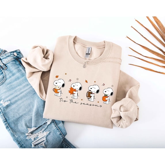 Cartoon Fall Shirt or Sweatshirt, Cozy Autumn Dog Graphic Tee, Football ...