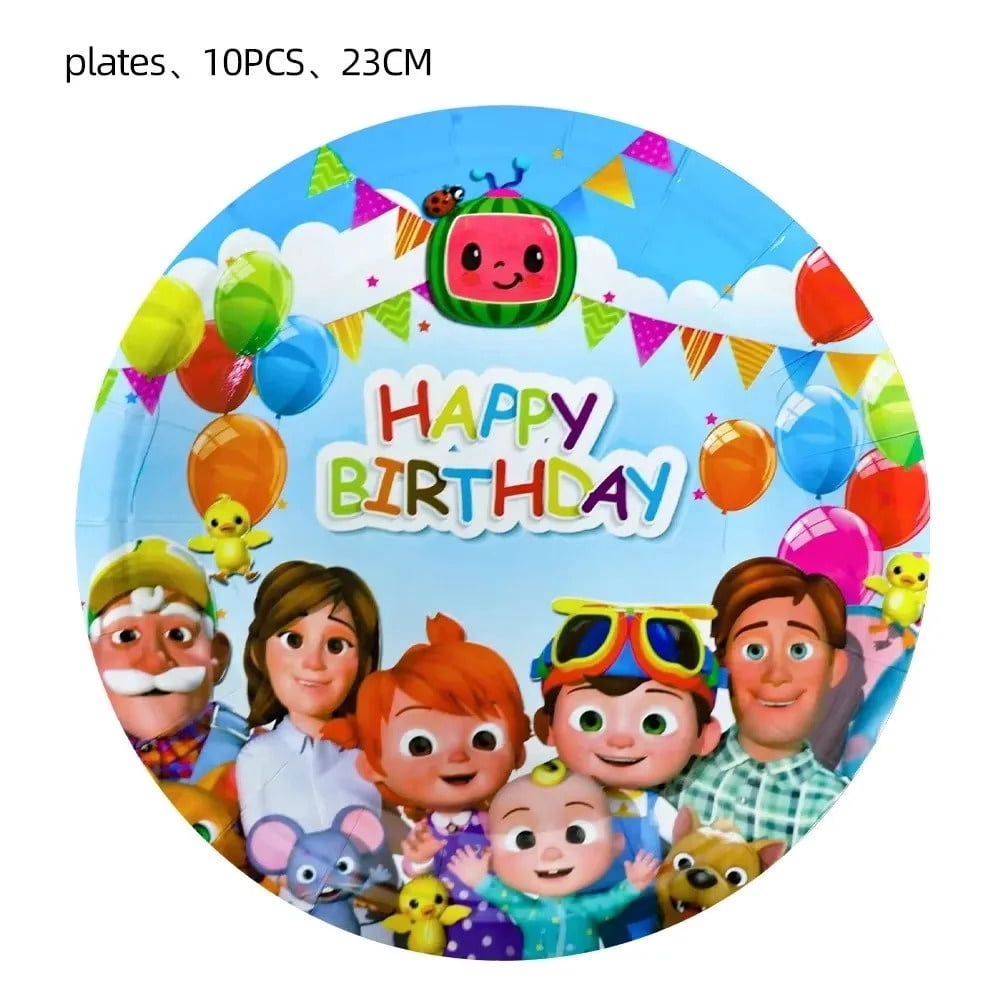 Cartoon Family Cocoomelonies Birthday Party Decor Watermelon Boy Girl ...
