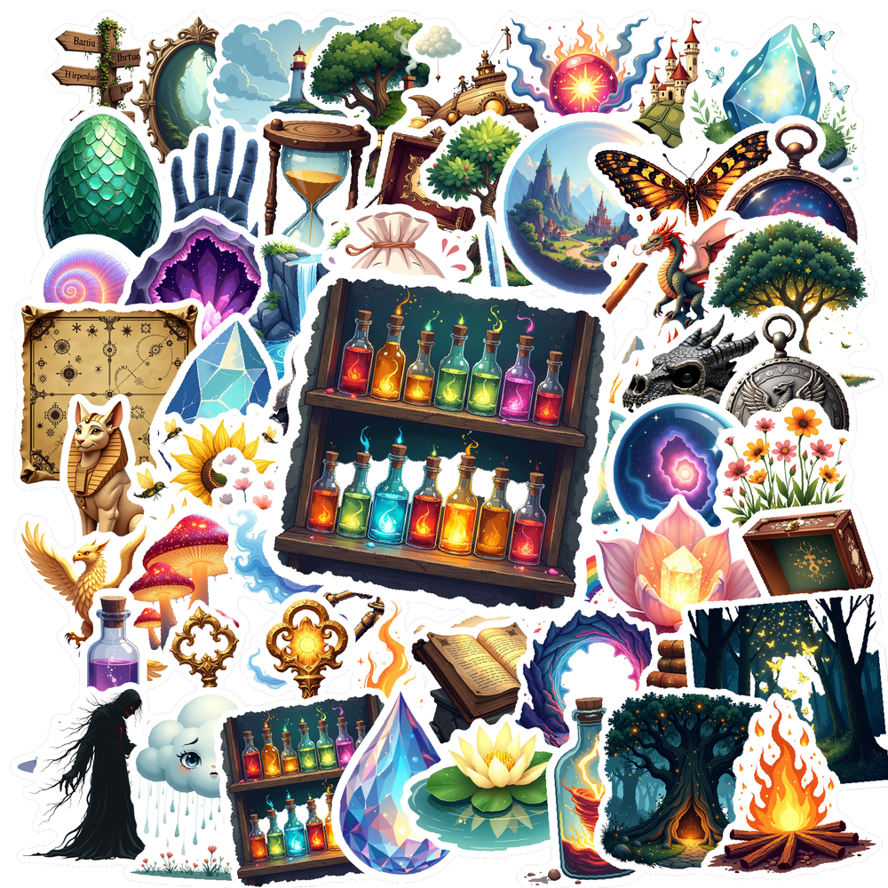 Cartoon Fantasy Theme Stickers, Waterproof Fantasy Theme Sticker for ...