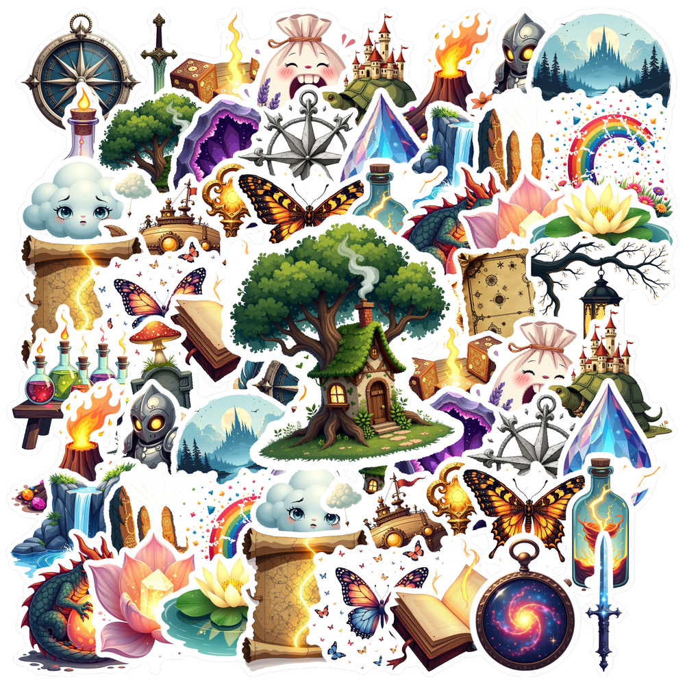 Cartoon Fantasy Theme Stickers, Waterproof Fantasy Theme Sticker for ...