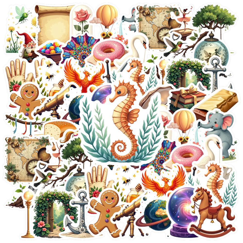 Cartoon Fantasy World Stickers, Waterproof Fantasy World Sticker for ...