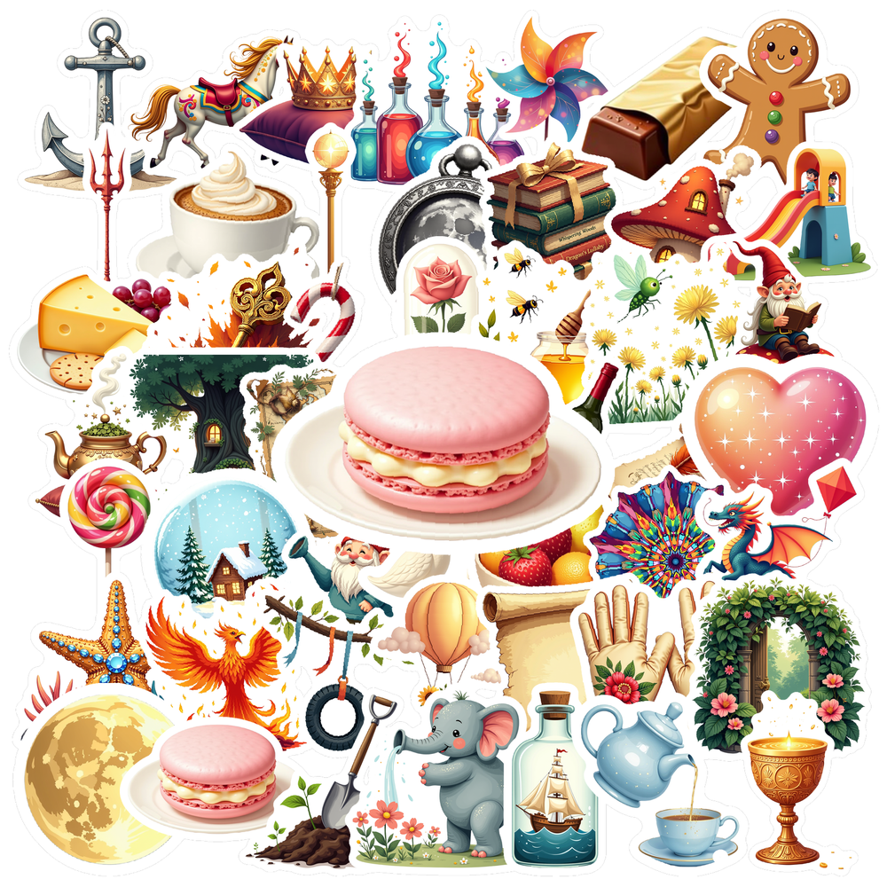 Cartoon Fantasy World Stickers, Waterproof Fantasy World Sticker for ...