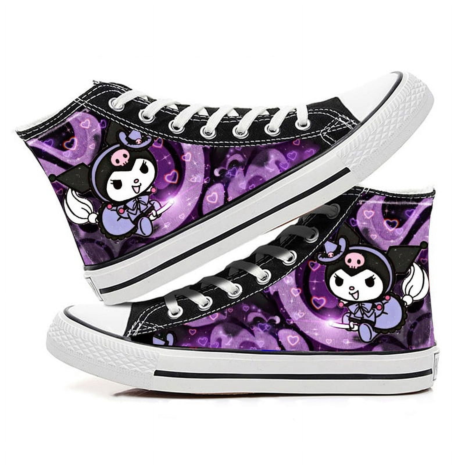 Cartoon Fashion Kuromi Canvas Shoes High Top Sneakers Womens Classic ...