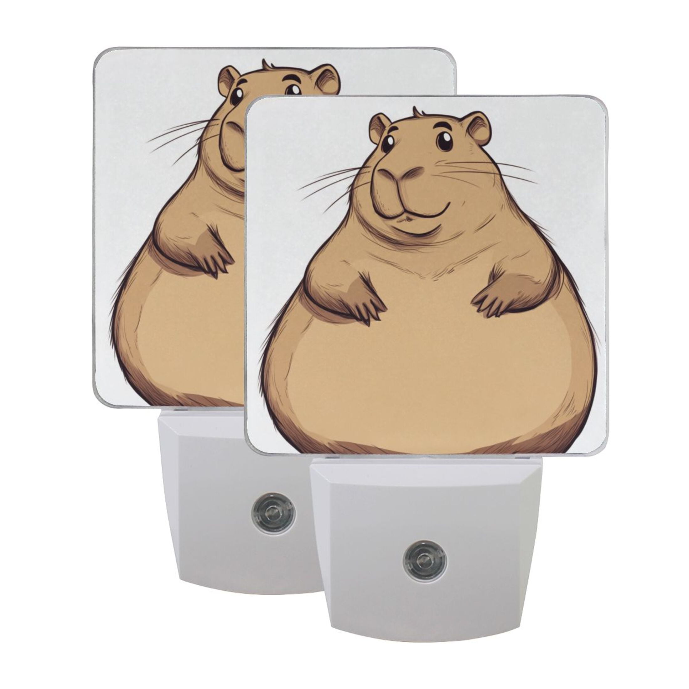 Cartoon Fat Capybara LED Night Light with Smart Sensor Plug Into Wall ...