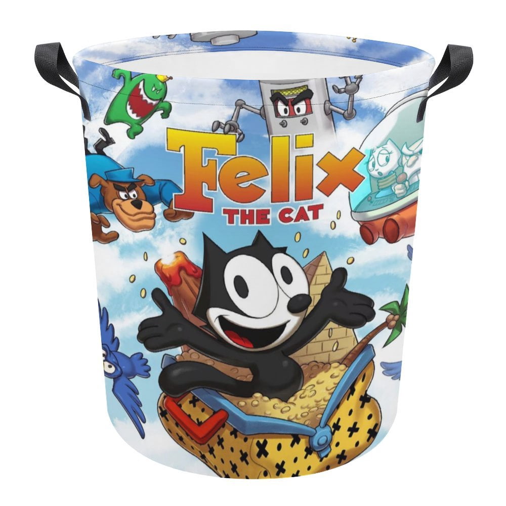 Cartoon Felix The Cat Laundry Basket Foldable Waterproof Oxford Cloth ...
