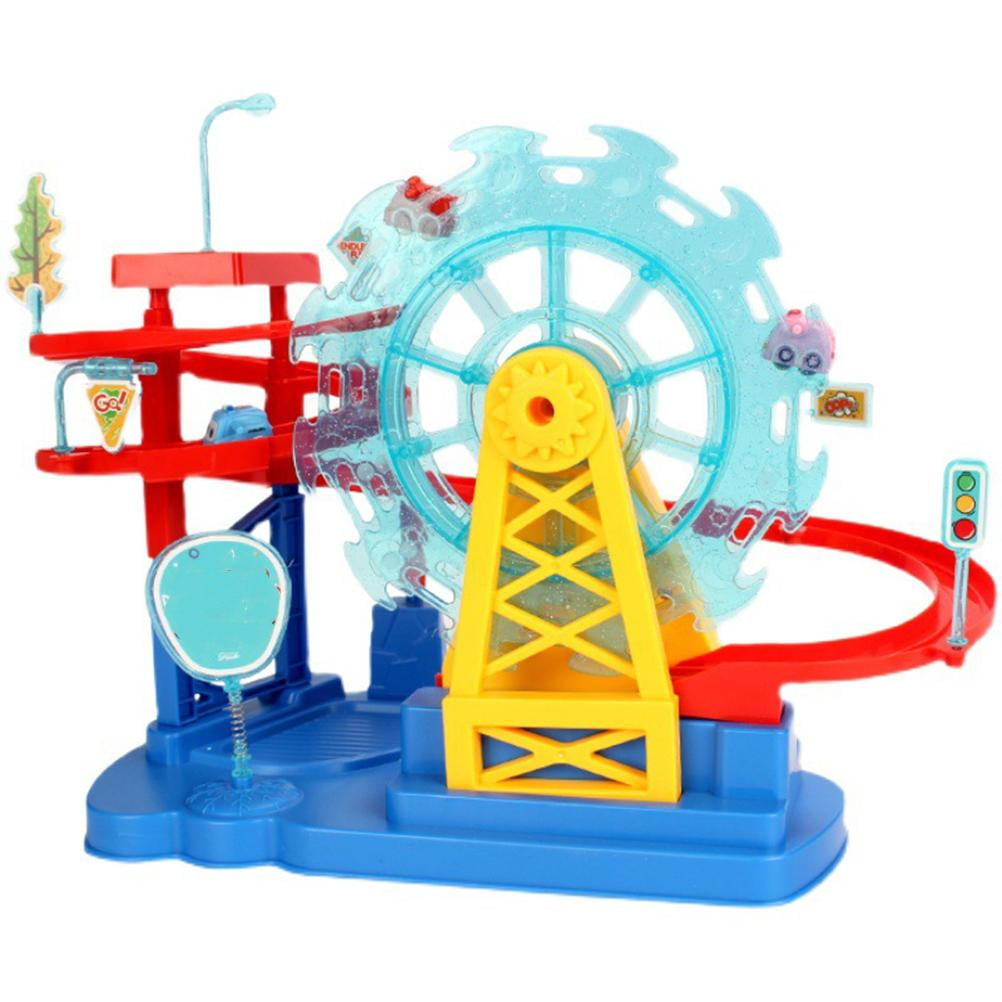 Cartoon Ferris Wheel Model Electric Track Slide Car Toy Wheel Car ...