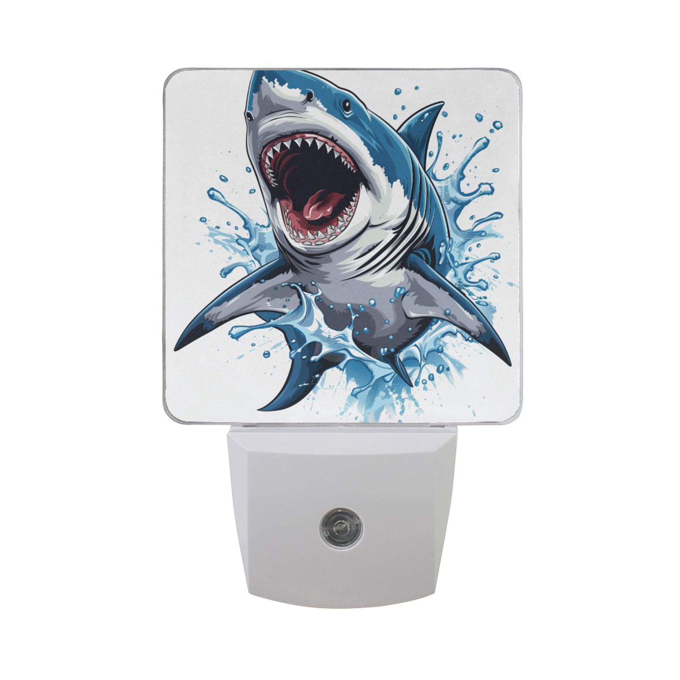 Cartoon Fierce Shark Night Light 2 Pack LED Nightlight Plug into Wall ...