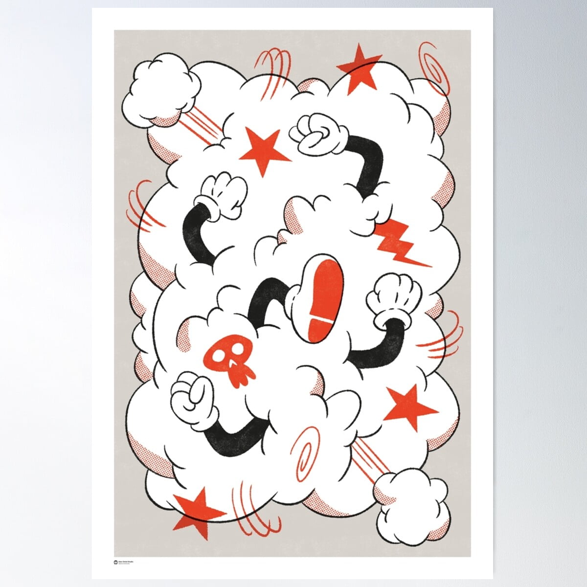 Cartoon Fight Poster Wall Art, Modern Wall Decor For Living Room ...