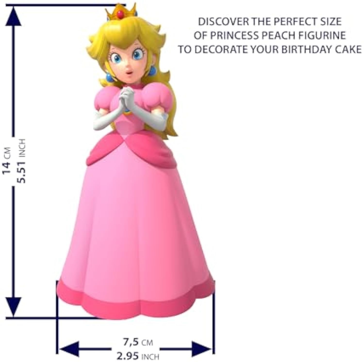 Cartoon Figures Princess Peach doll cake topper 5.9" inch - Princess ...
