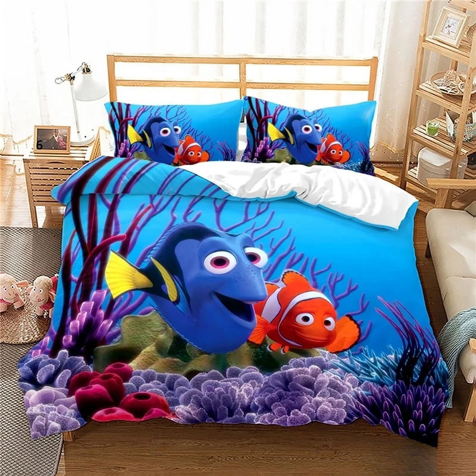 Cartoon Finding Nemo Cover Set Ocean Life 3D Bedding Set Quilt Cover ...