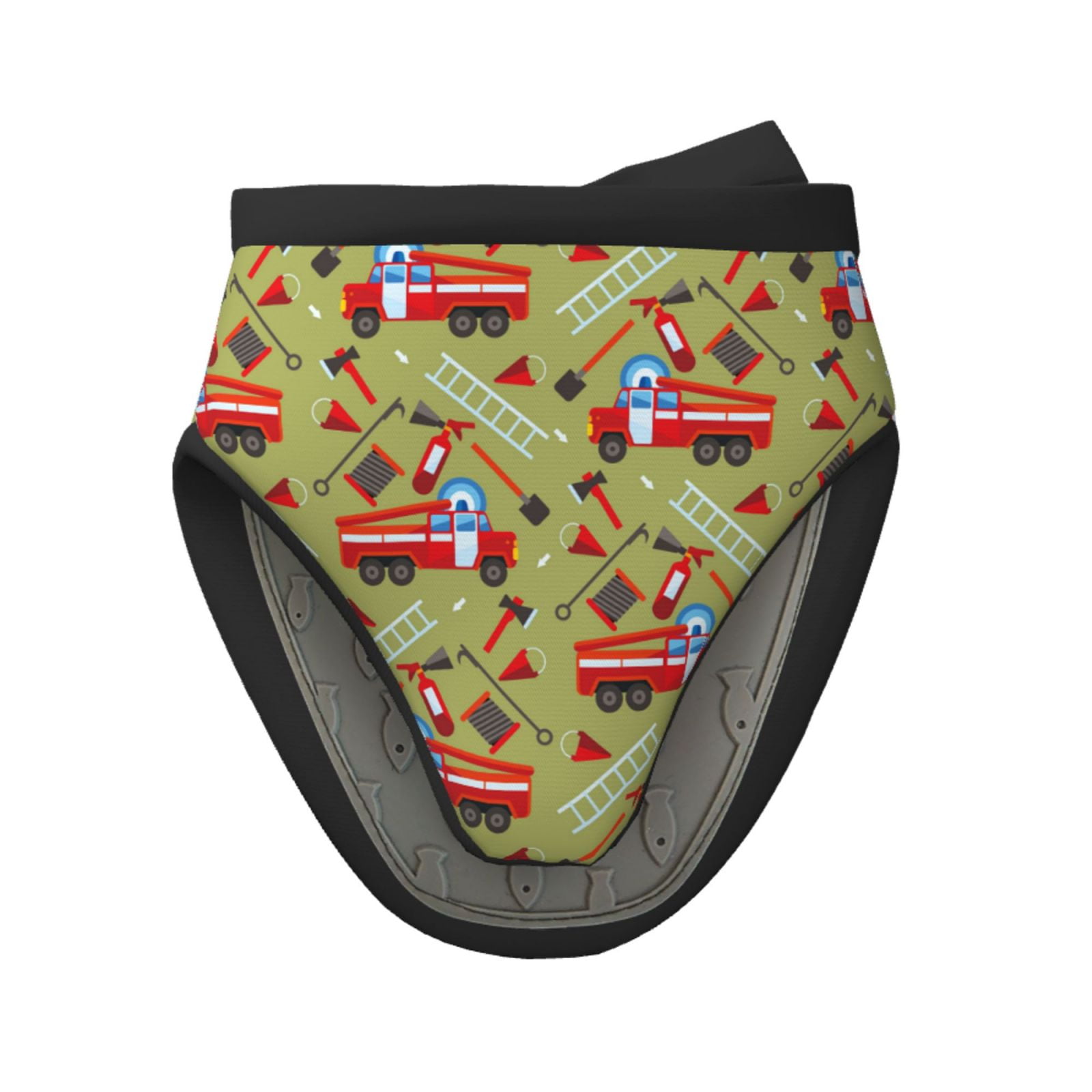 Cartoon Fire Truck Oven Mitts Heat Resistant, Soft Lining Silicone Mini Oven Mitts with ...