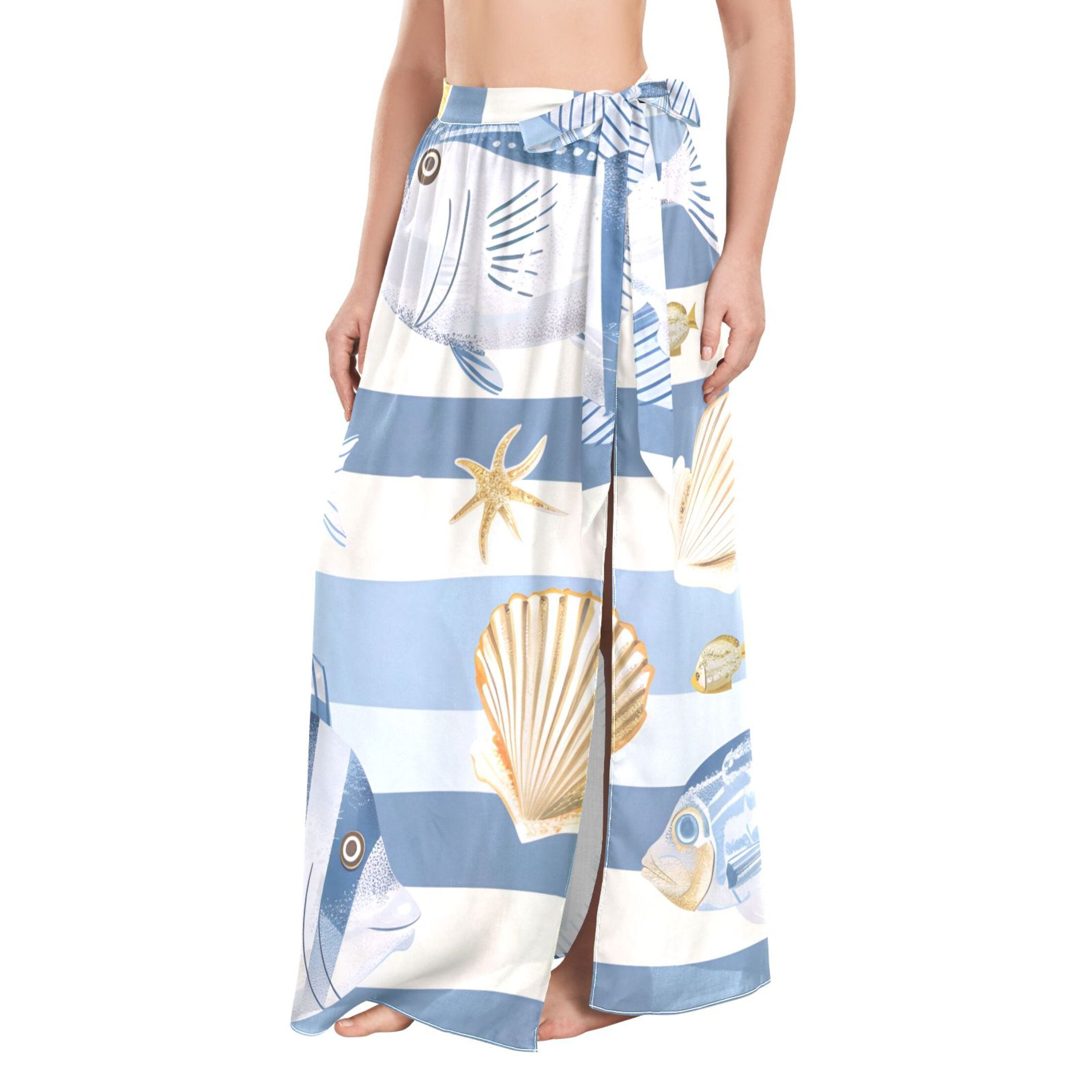 Cartoon Fish Shells Starfish Women's Swimwear Cover Ups Strappy Beach ...