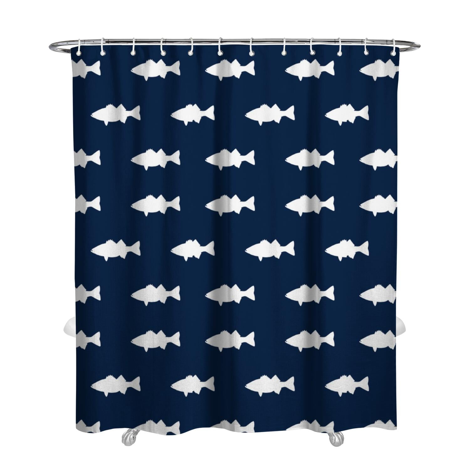 Cartoon Fishscape Shower Curtain 72x84in Adorable Fish School Design in ...